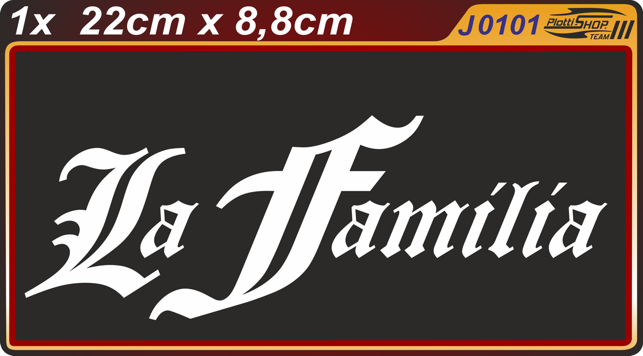 J0101 La Familia Style Aufkleber Sticker Sticker Mafia Shocker JDM OEM ...